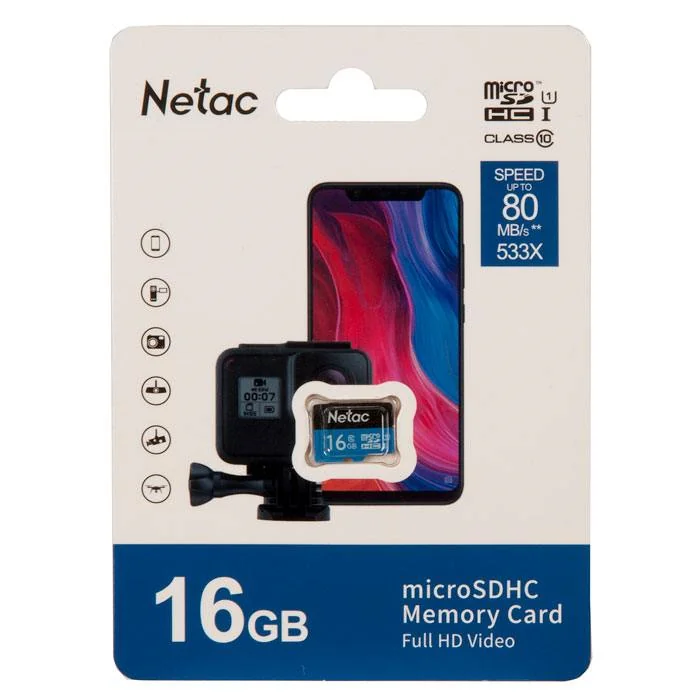 Карта памяти Netac MicroSD card P500 Standard 16GB купить в Москве по ...